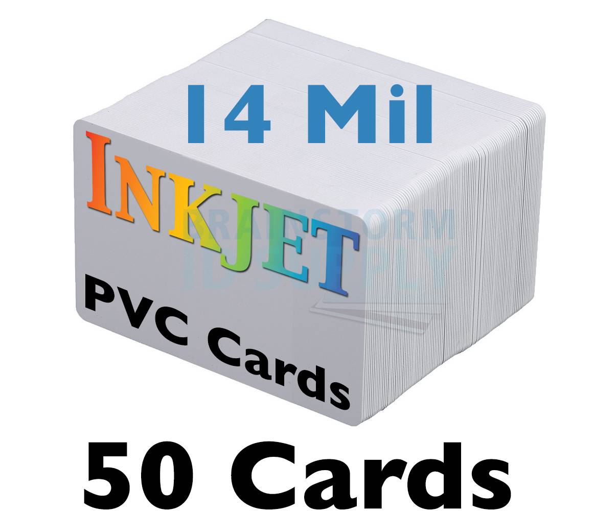 50 Inkjet 14 Mil PVC Cards for Inkjet Printers